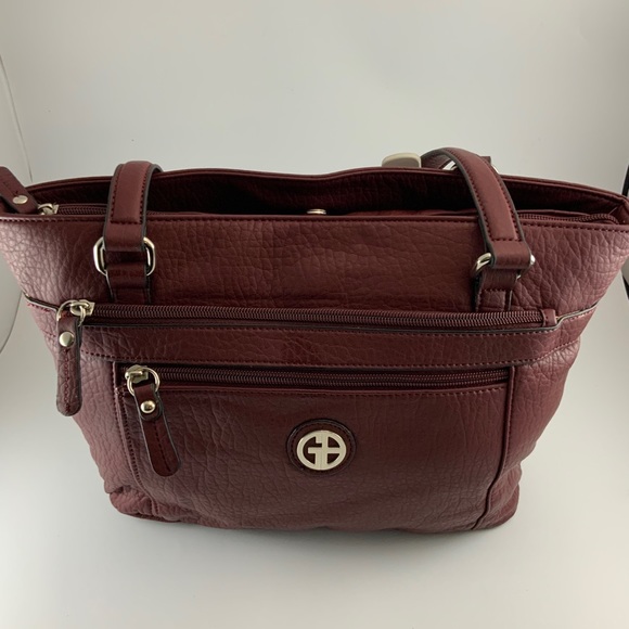 Giani Bernini | Bags | Giani Bernini Pebble Tote Burgundy Purse | Poshmark